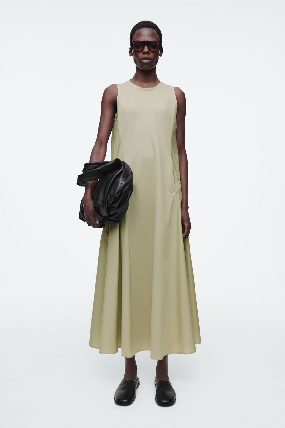 Panelled Gathered-side Midi Dress | COS Kuwait