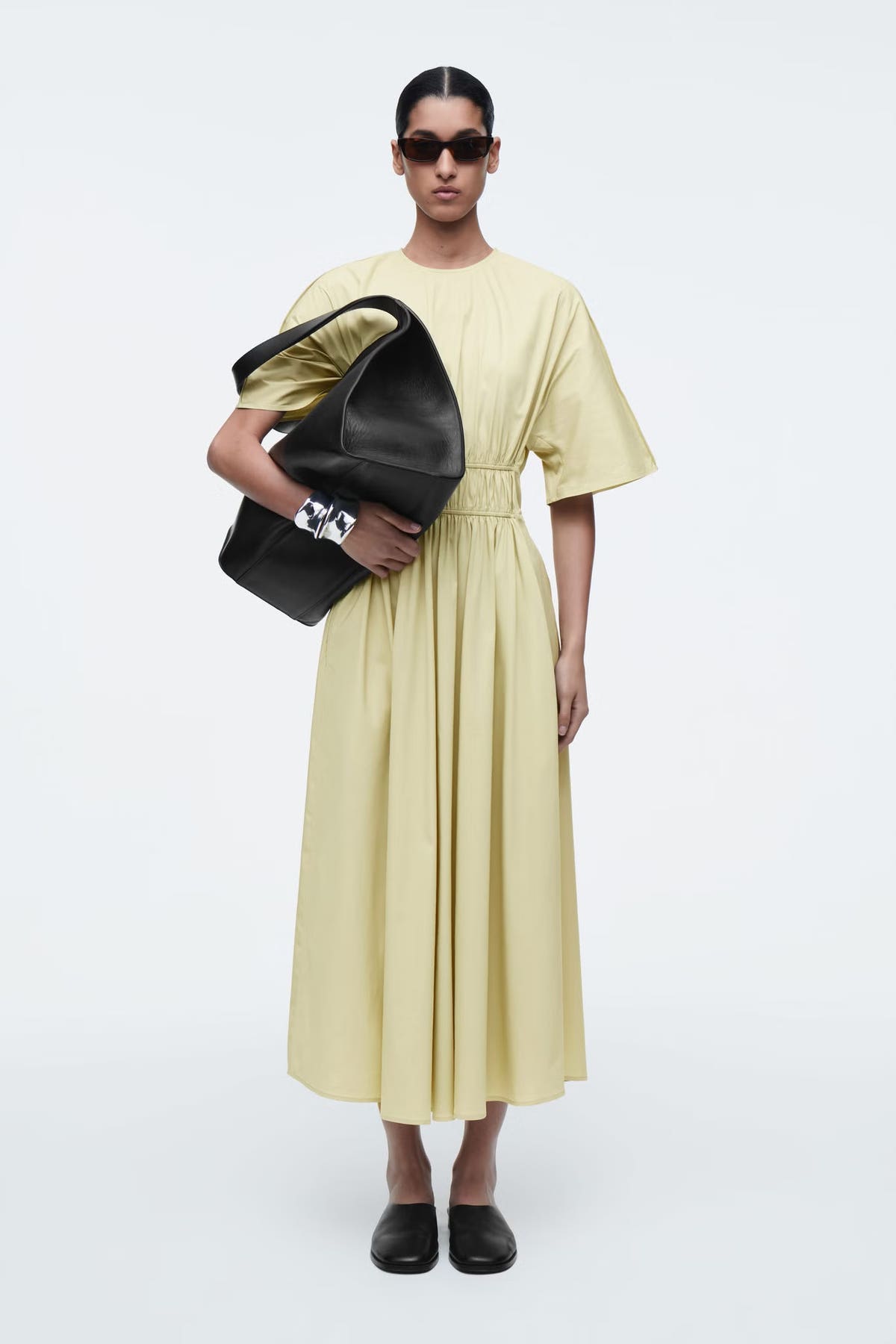 Gathered Open-back Midi Dress | COS Kuwait