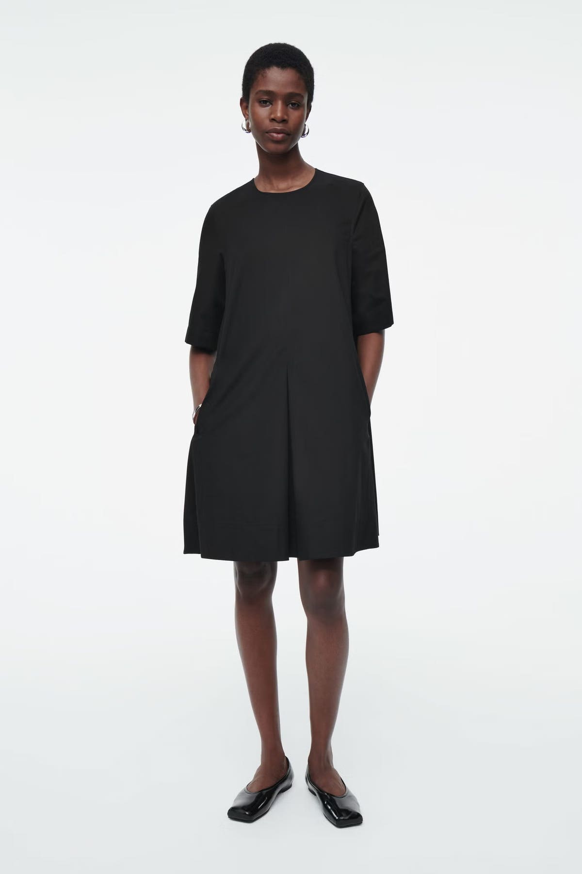 Pleated Cotton Mini Dress | COS Kuwait