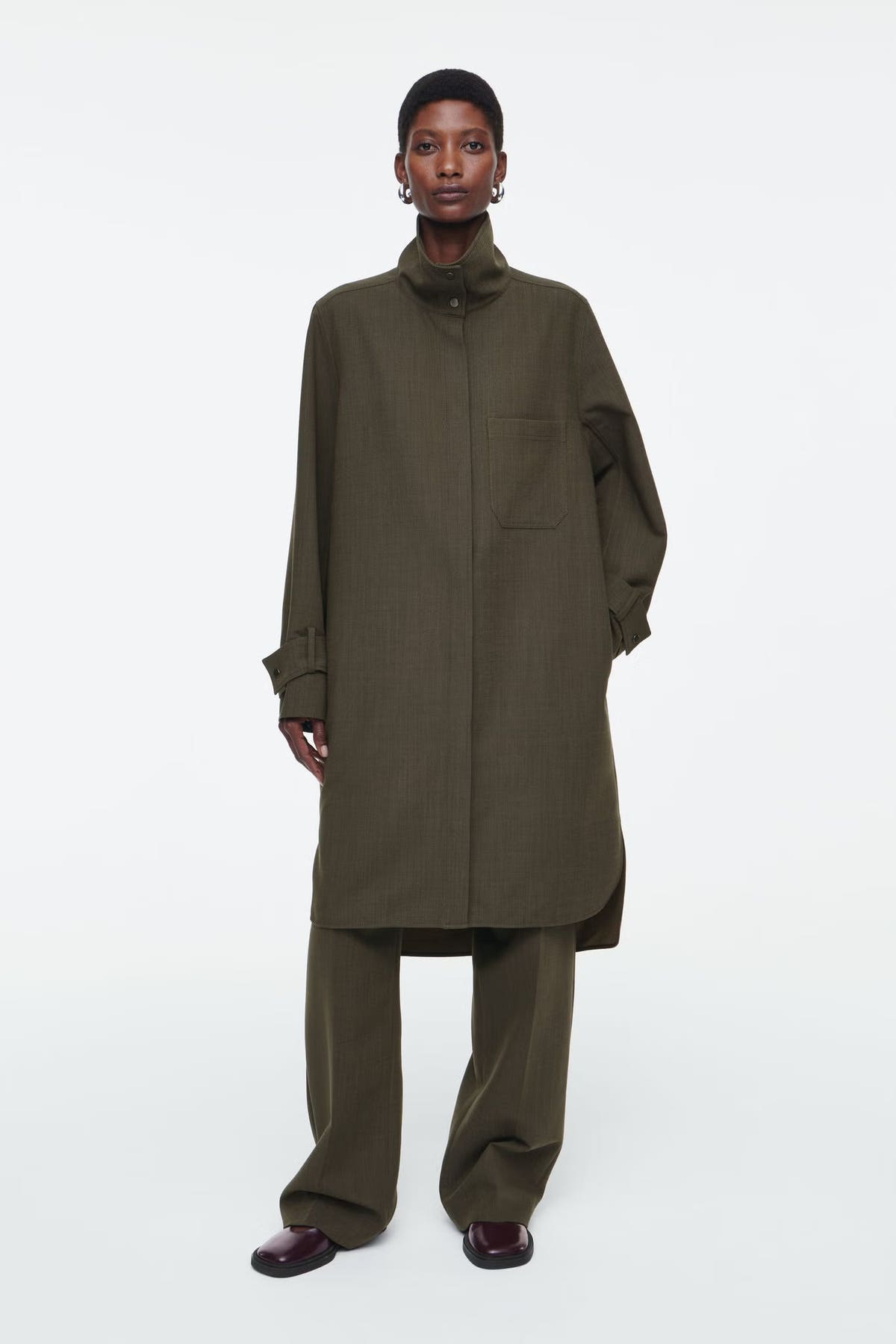 Oversized Wool-blend Shirt Dress | COS Kuwait