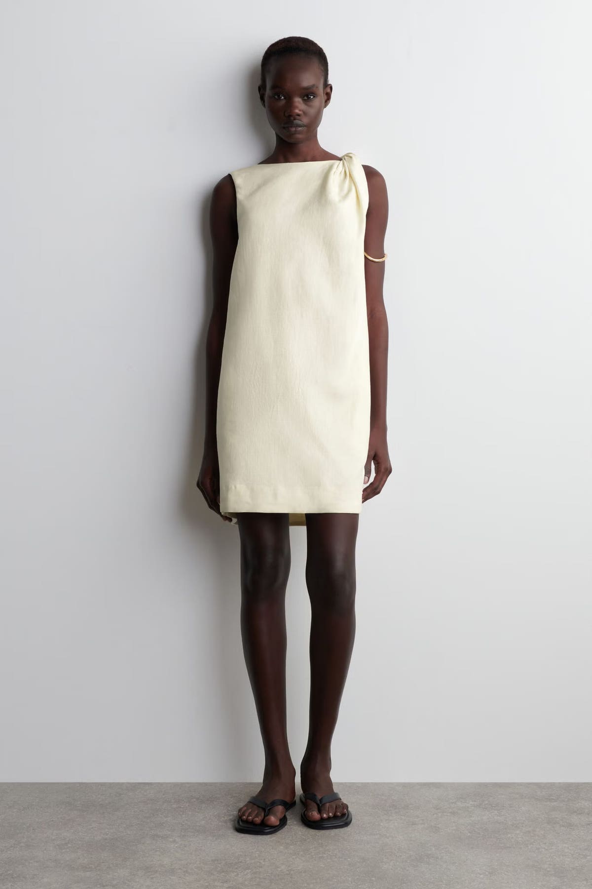 Twist-detail Linen Mini Dress | COS Kuwait