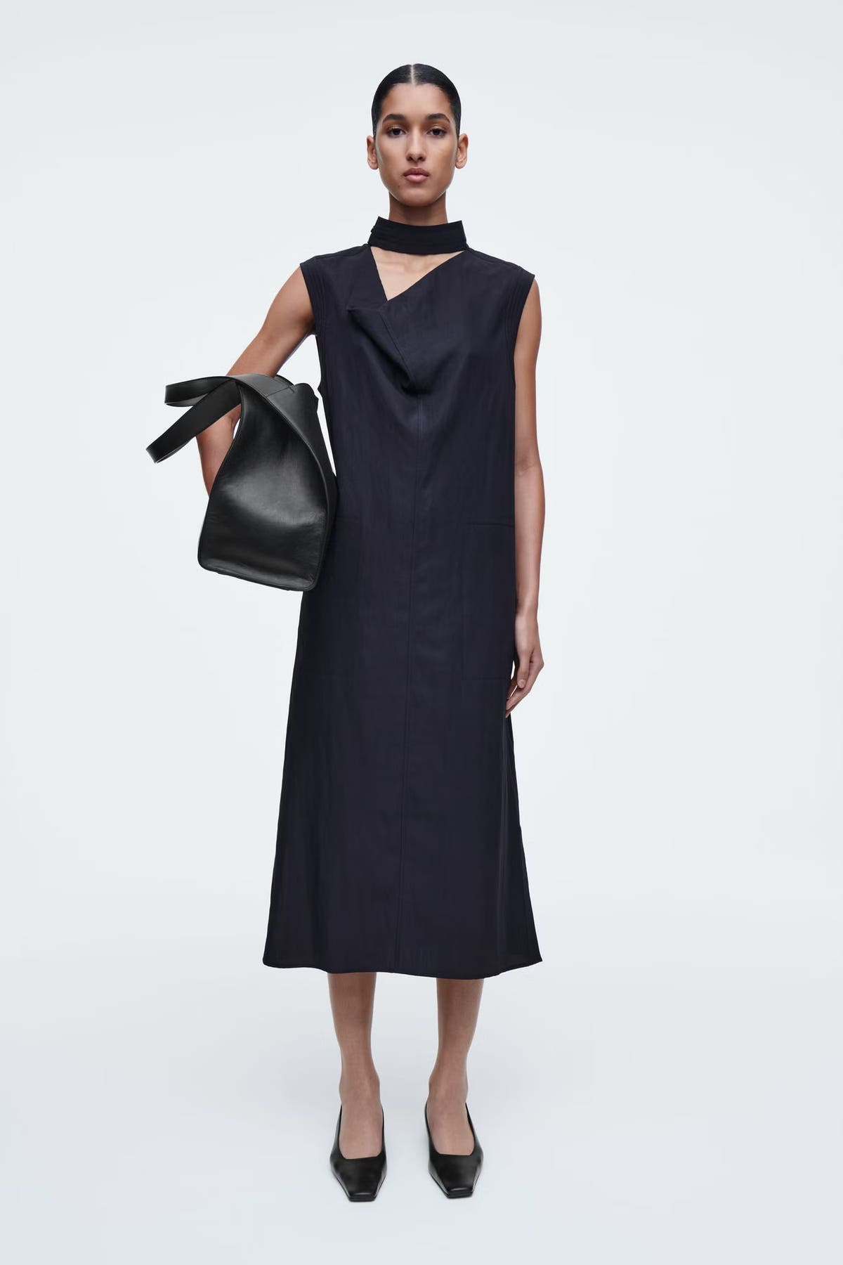 Cutout Cowl-neck Midi Dress | COS Kuwait