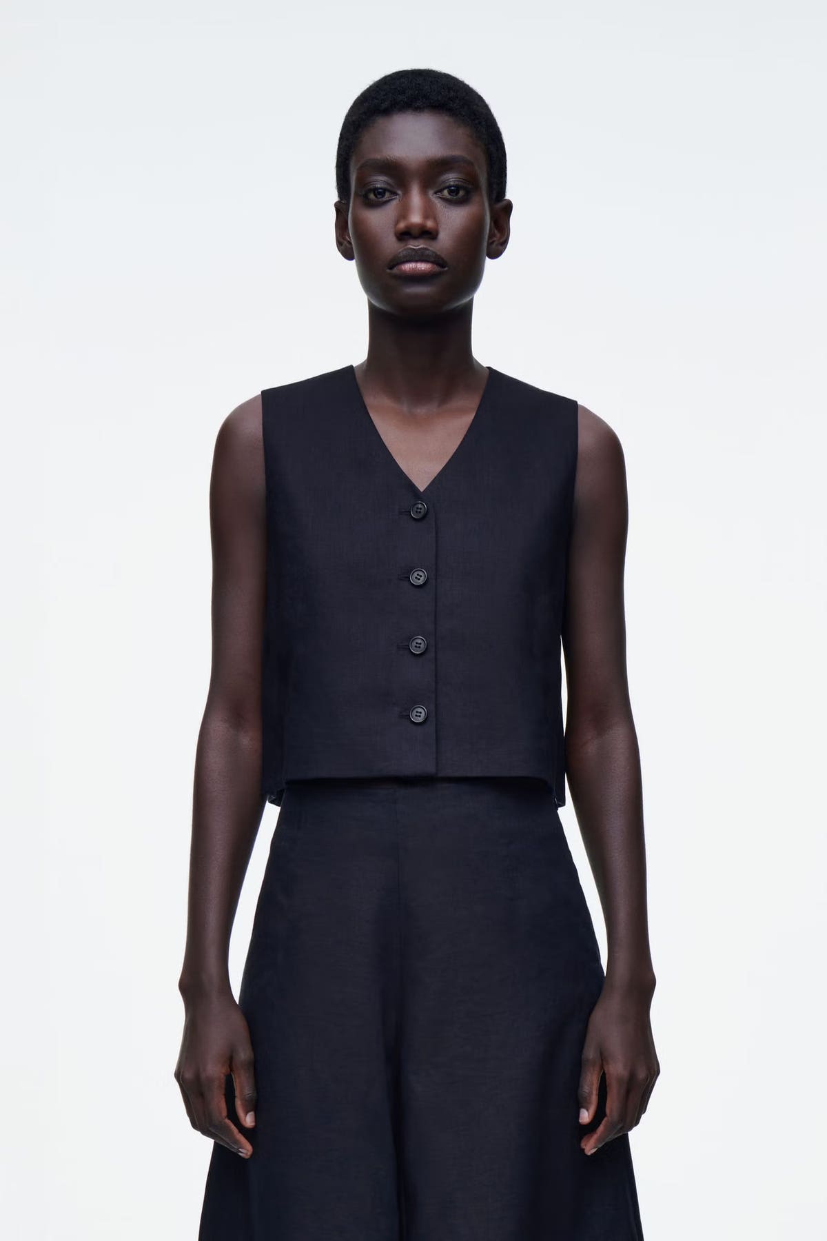 Cropped Linen Waistcoat | COS Kuwait