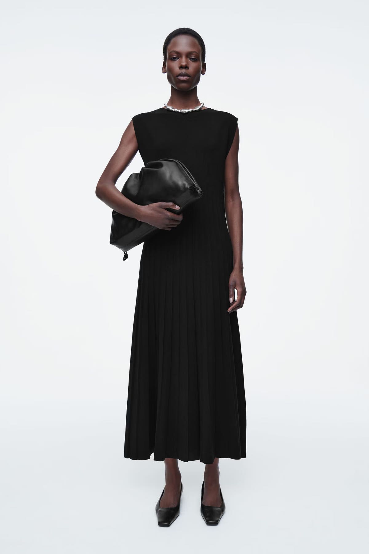 Knitted Pleated Maxi Dress | COS Kuwait