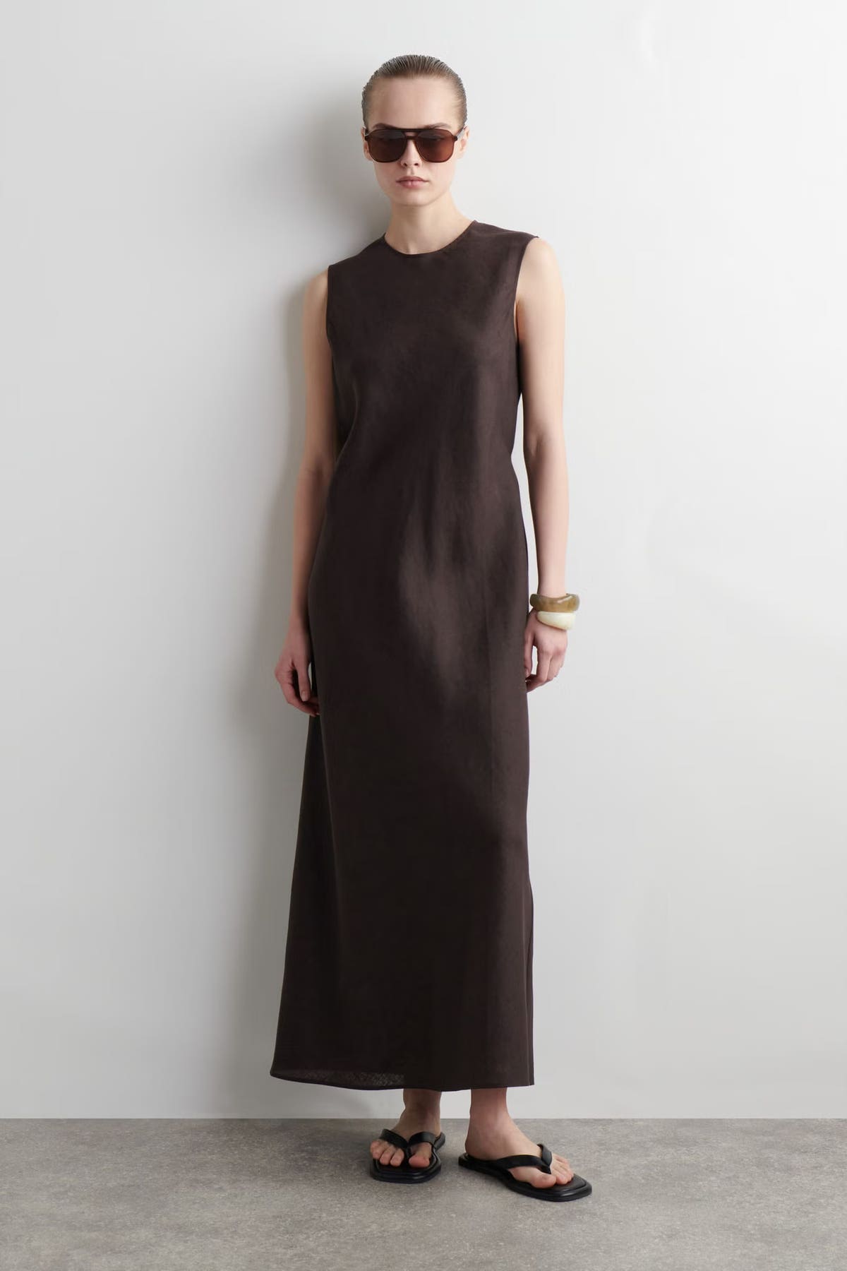 Bias-cut Linen-blend Midi Dress | COS Kuwait