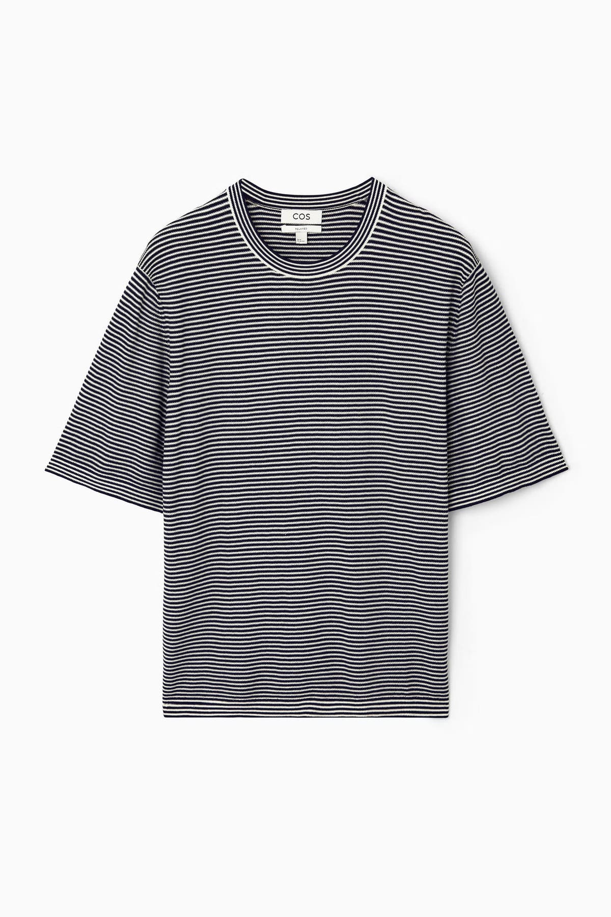 Striped Textured-knit T-shirt | COS Kuwait