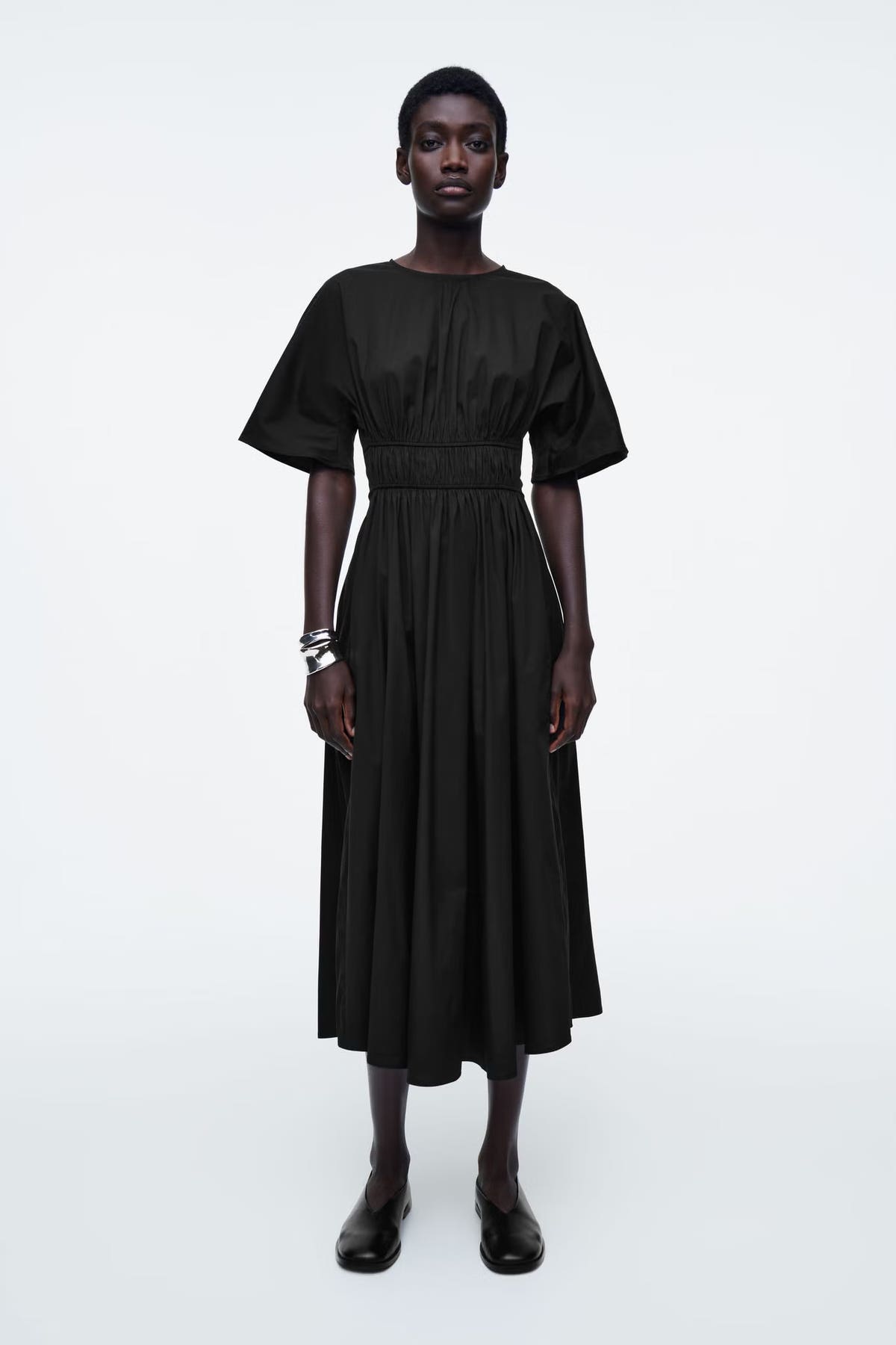 Gathered Open-back Midi Dress | COS Kuwait