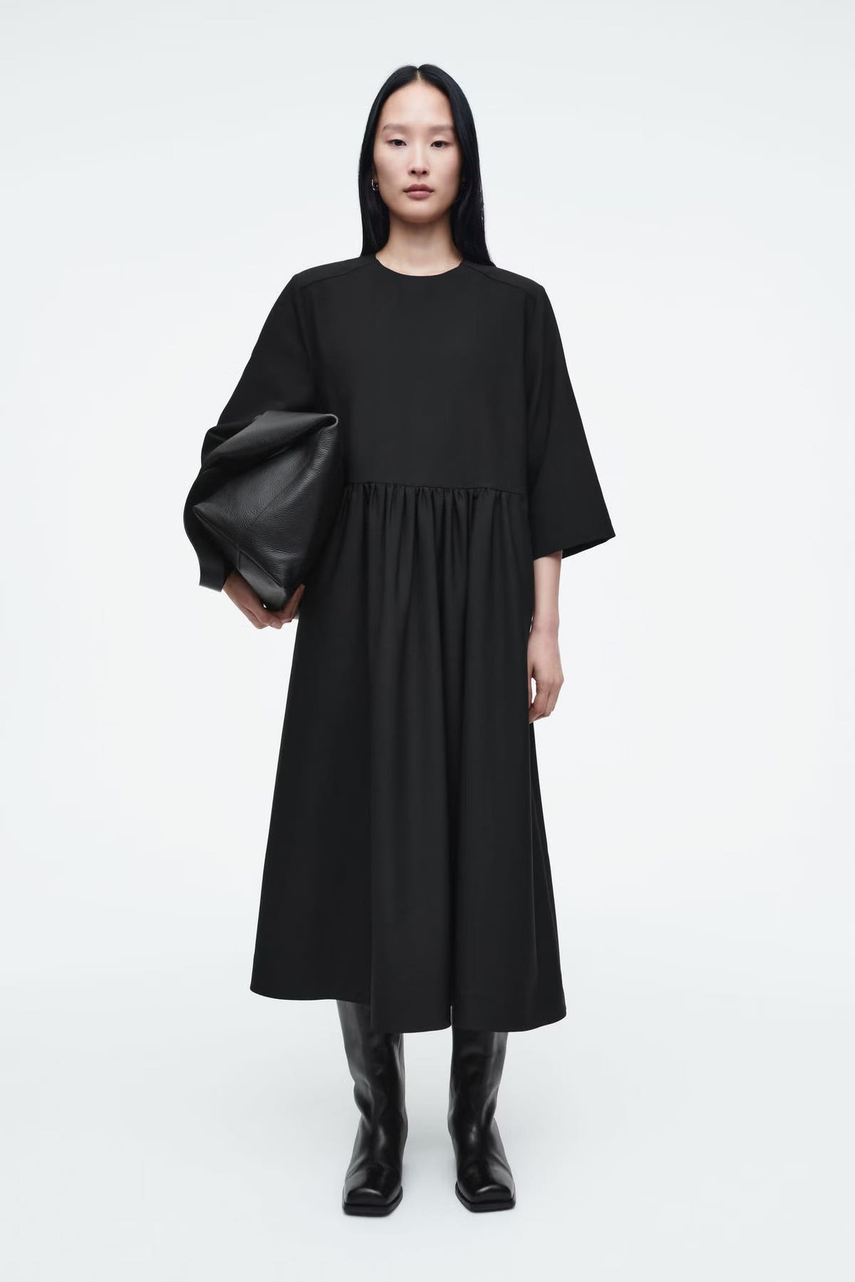 Gathered Wool-blend Midi Dress | COS Kuwait